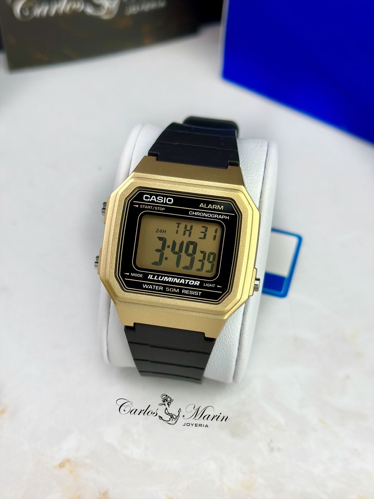 Reloj Casio Digital Illuminator Dorado Negro W-217HM-9AVDF – Carlos ...
